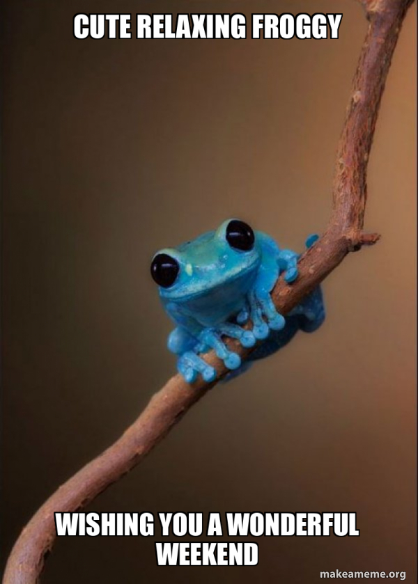 cute relaxing froggy wishing you a wonderful weekend - Small Fact Frog ...