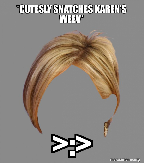 *cutesly snatches Karen's weev* >:> - The Karen Hair Meme Generator