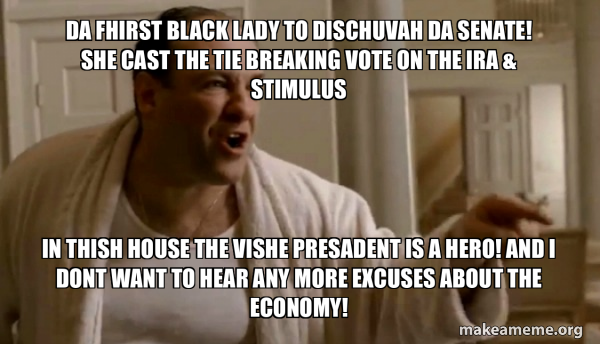 da fhirst black LADY to disCHUVAH DA senate! She cast the tie breaking ...