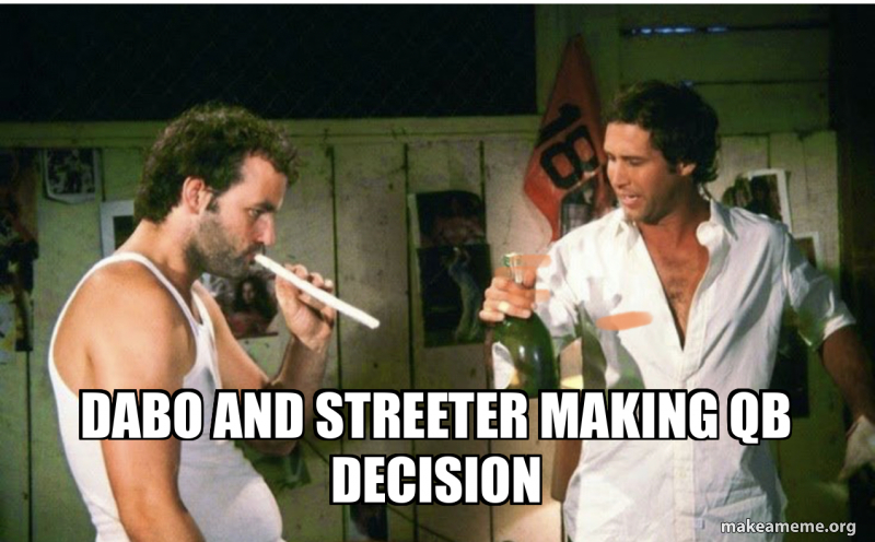 Dabo and streeter making qb decision Meme Generator