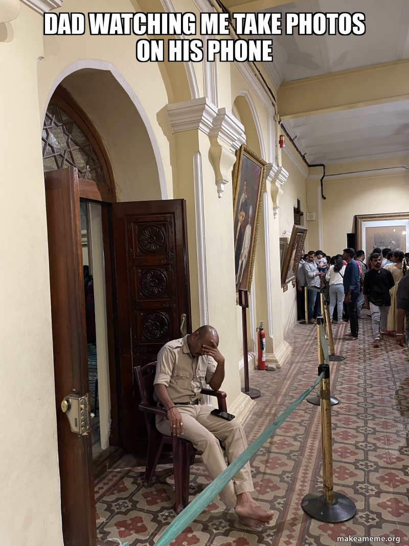 Dad watching me take photos on his phone Meme Generator