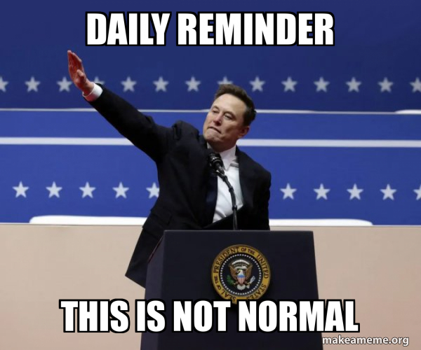 Daily Reminder This is not normal - Nazi Elon Meme Generator