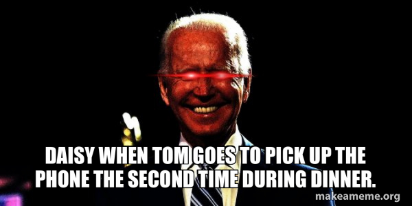 Daisy when Tom goes to pick up the phone the second time during dinner ...