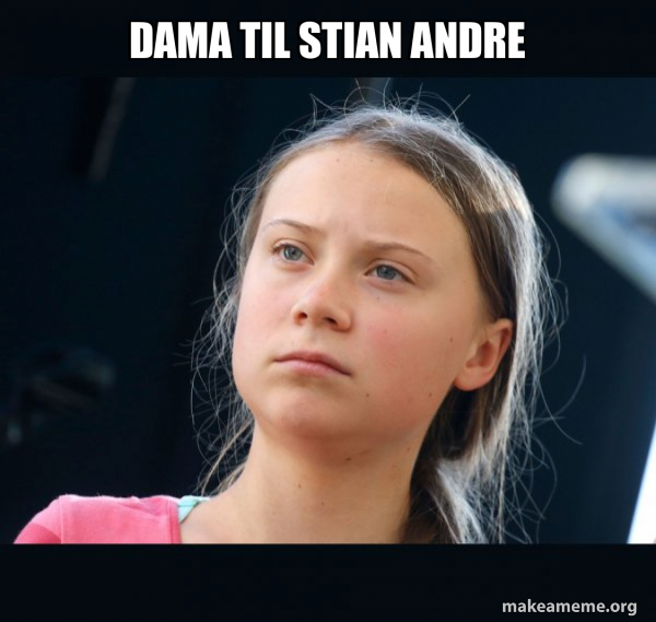 dama til stian andre - Greta Thunberg Meme Generator