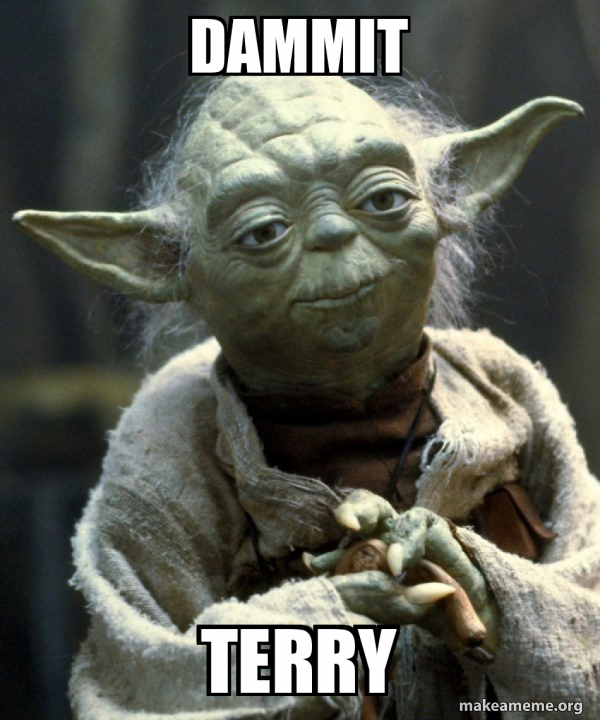 Dammit Terry - Yoda Meme Generator