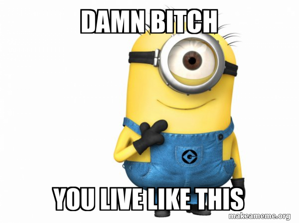 damn bitch you live like this - Thoughtful Minion Meme Generator