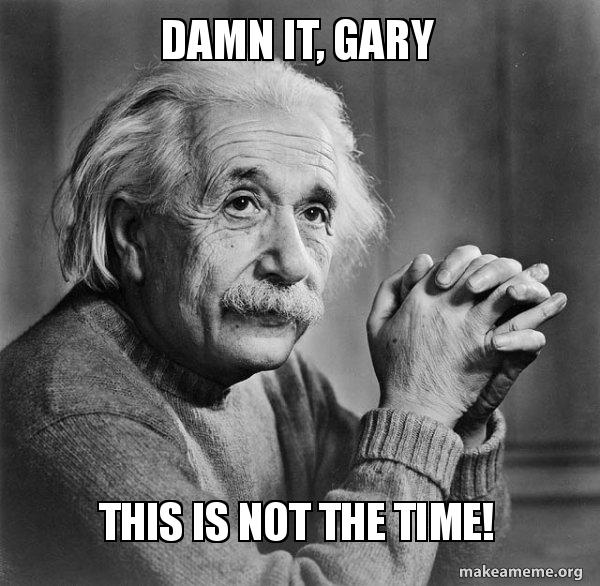 Damn it, Gary This is not the time! - Serious Albert Einstein Meme ...