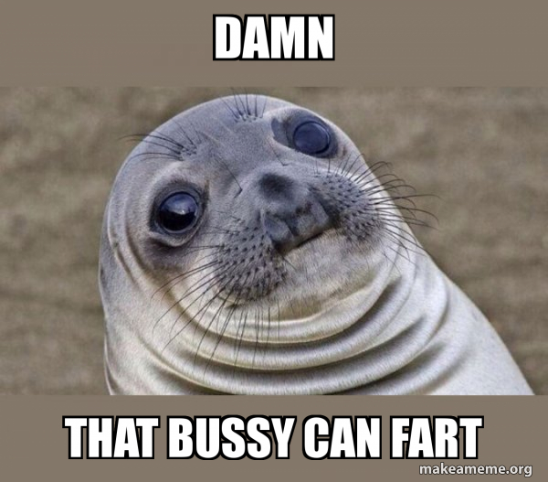 Damn That bussy can fart - Squeamish Seal Meme Generator