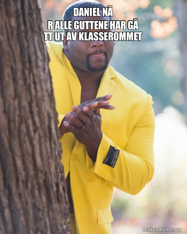 Daniel når alle guttene har gått ut av klasserommet - Anthony Adams in ...