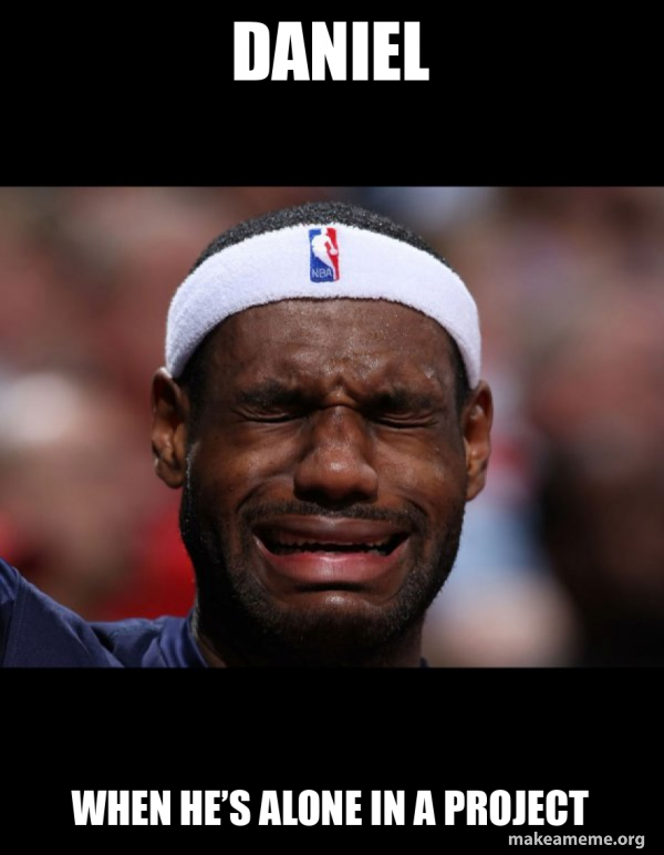Daniel When he’s alone in a project - Lebron Crying Meme Generator