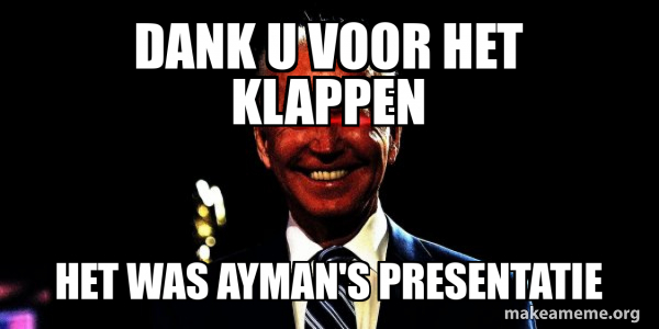 Dank u voor het klappen Het was Ayman's presentatie - Dark Brandon Meme ...