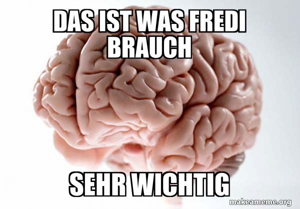 Das ist was fredi brauch SEHR WICHTIG - Scumbag Brain Meme Generator