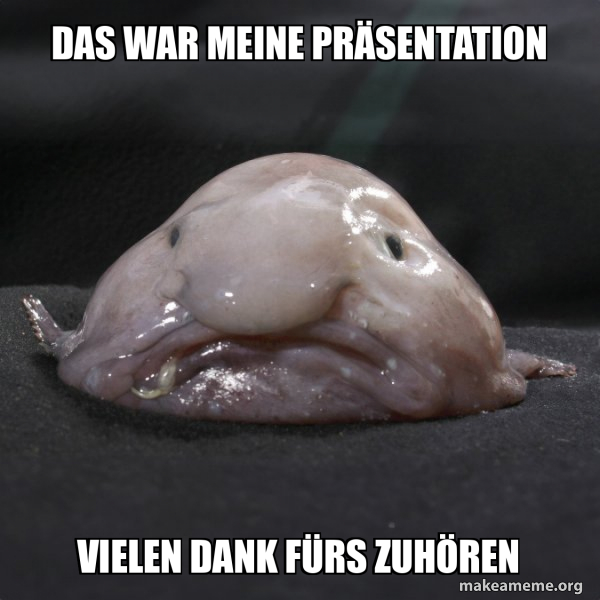 Das war meine Präsentation Vielen Dank fürs zuhören - Blobfish Meme ...