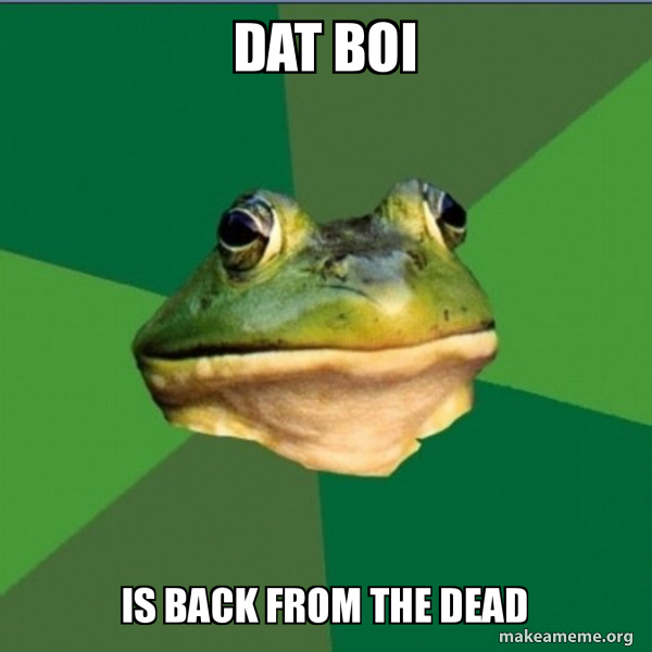dat boi is back from the dead - Foul Bachelor Frog Meme Generator