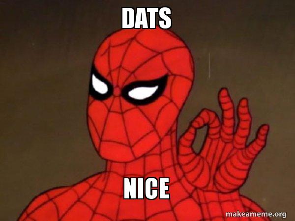 Dats nice - Spiderman - Care factor Zero Meme Generator