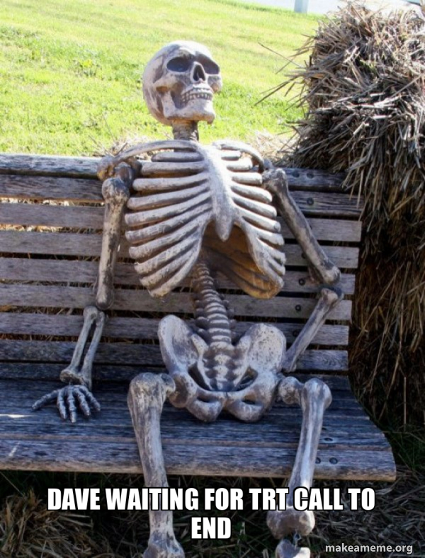 DAVE wAITING FOR TRT CALL TO END - Waiting Skeleton Meme Generator