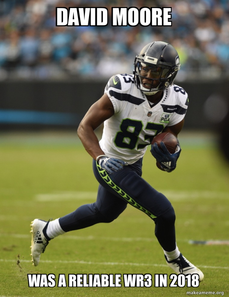 david moore was a reliable wr3 in 2018 Meme Generator