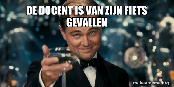 De docent is van zijn fiets gevallen - Great Gatsby Reaction - Leonardo ...