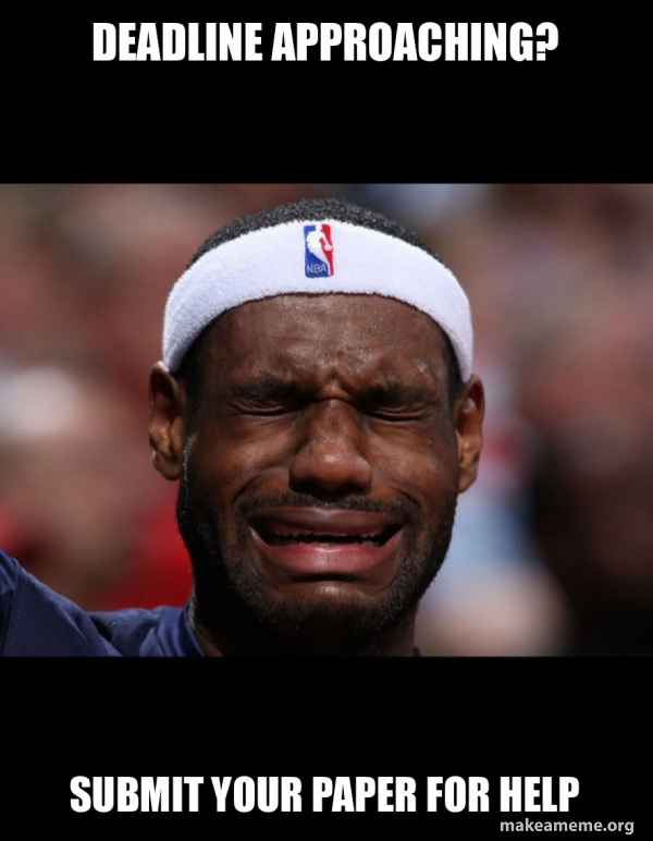 Deadline approaching? Submit your paper for help - Lebron Crying Meme ...