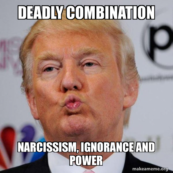 Deadly Combination NARCISSISM, IGNORANCE and POWER - Donald Trump ...