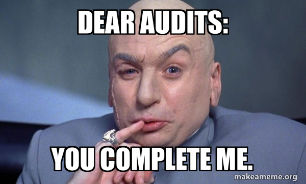 Dear Audits: You complete me. - You Complete Me Meme Generator