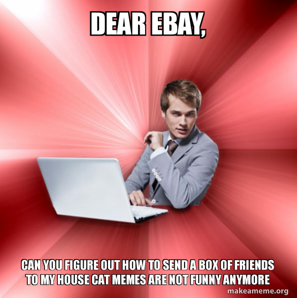 DEAR EBAY, CAN YOU FIGURE OUT HOW TO SEND A BOX OF FRIENDS TO MY HOUSE ...