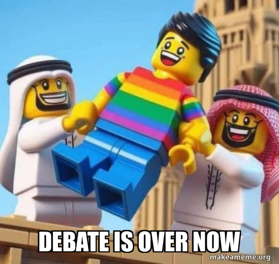 debate is over now Meme Generator