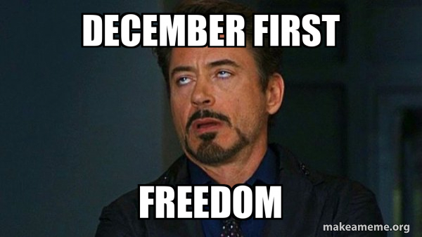 December First Freedom - Tony Stark Eye Roll Meme Generator
