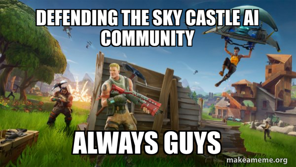 Defending the sky castle AI community Always guys - Fortnite Battle ...