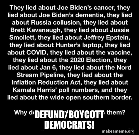 defund/boycott democrats! Meme Generator