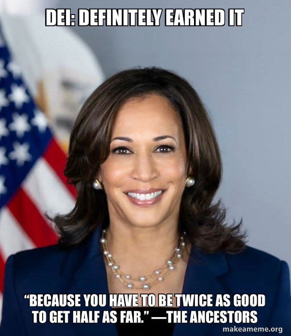 DEI: Definitely Earned It “BECAUSE YOU HAVE TO BE TWICE AS GOOD TO GET ...