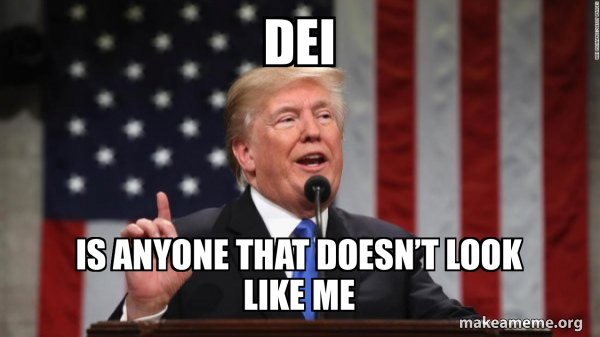 DEI Is Anyone That Doesn’t Look Like ME - Donald Trump Meme Generator