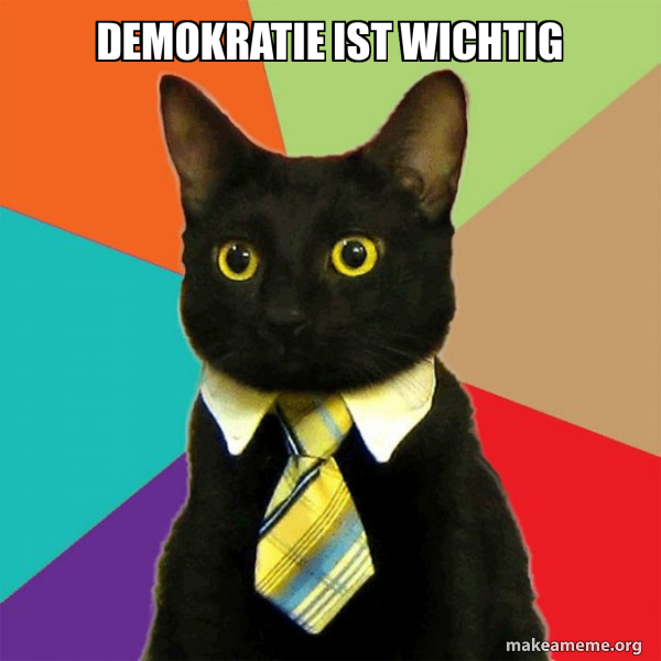 DEMOKRATIE ist wichtig - Business Cat Meme Generator