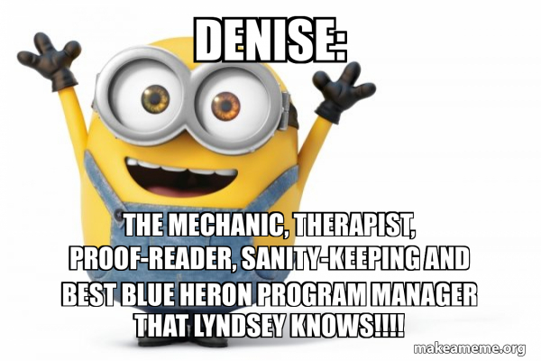 Denise: the Mechanic, Therapist, Proof-Reader, Sanity-Keeping and best ...