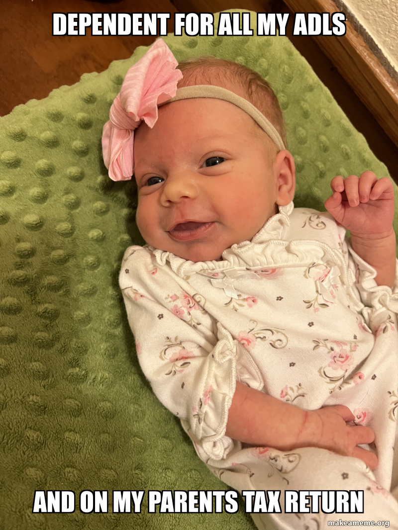 DEPENDENT for all my adls And on my parents tax return Meme Generator