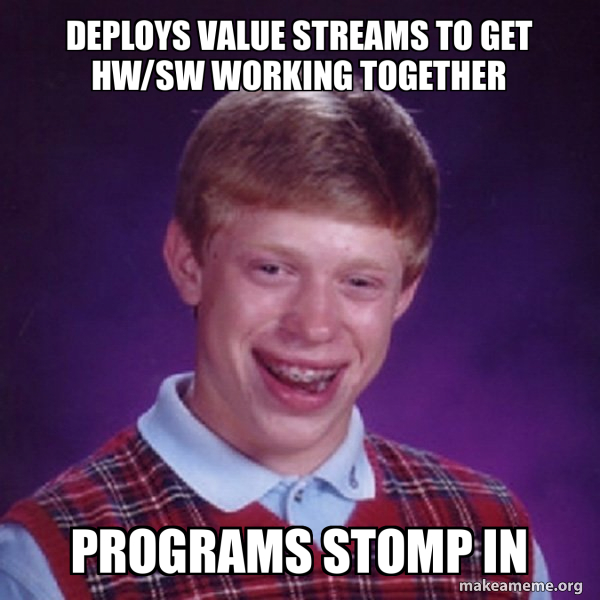 Deploys value streams to get HW/SW working together Programs Stomp in ...