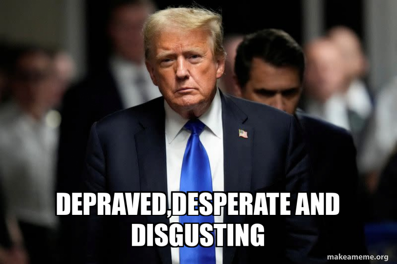 DEPRAVED,DESPERATE AND DISGUSTING Meme Generator