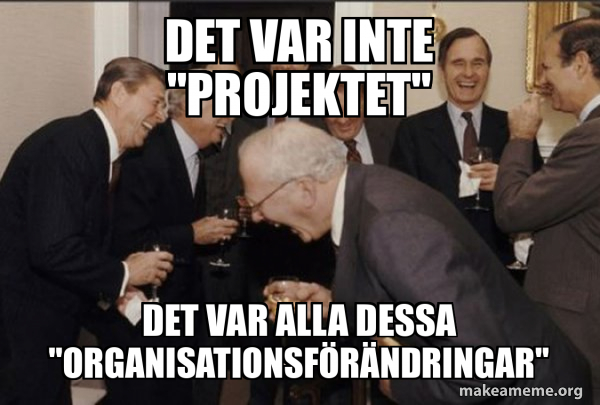 DET VAR INTE "PROJEKTET" DET VAR ALLA DESSA "ORGANISATIONSFÖRÄNDRINGAR ...