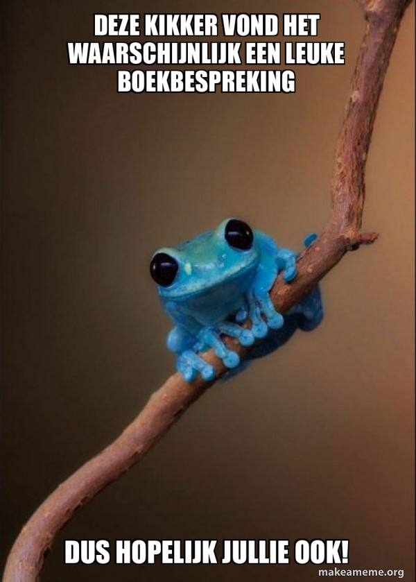 Deze kikker vond het waarschijnlijk een leuke boekbespreking Dus ...
