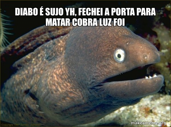Diabo é sujo yh, fechei a porta para matar cobra luz foi - Bad Joke Eel ...