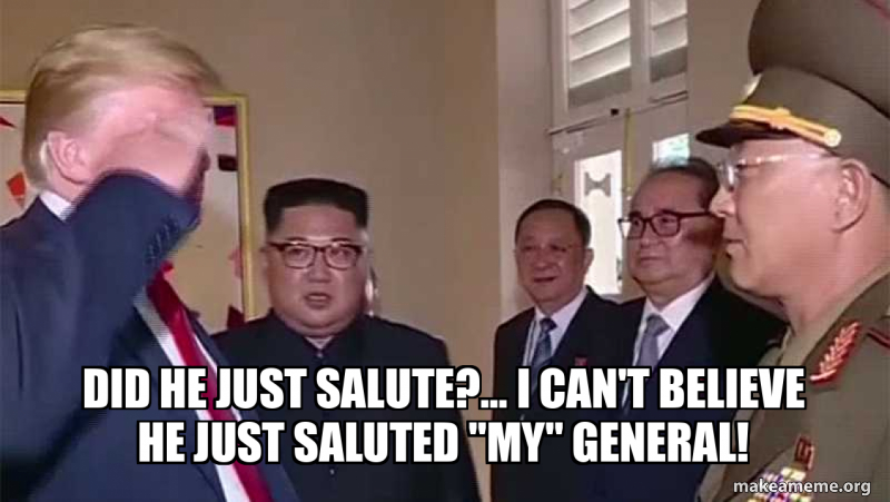 did he just salute?... i can't believe he just saluted "my" general ...