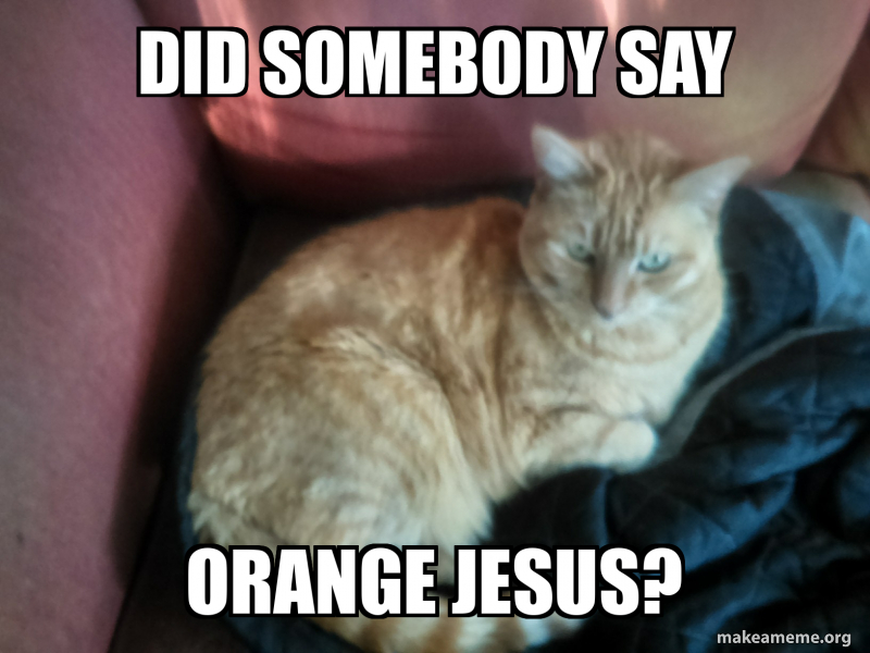 DID SOMEBODY SAY ORANGE JESUS? Meme Generator