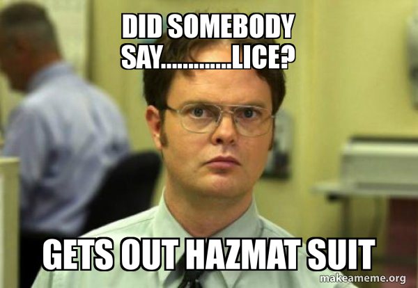 DID SOMEBODY SAY.............LICE? gets out hazmat suit - Schrute Facts ...