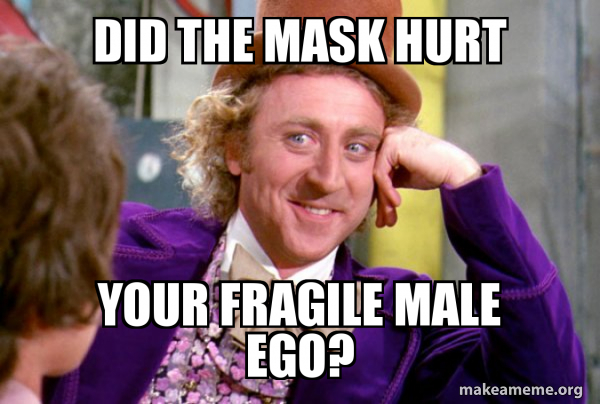 Did the Mask hurt Your fragile male ego? - Condescending Wonka Meme ...