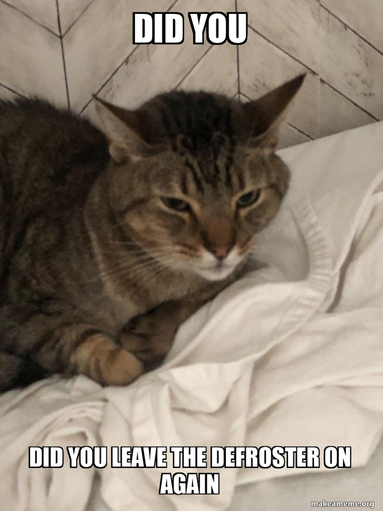 Did you Did you leave the defroster on again Meme Generator