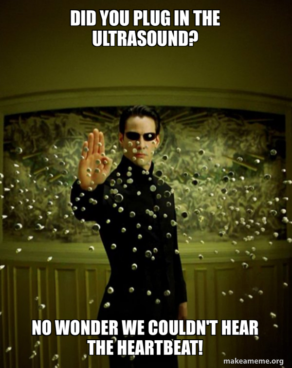 Did you plug in the ultrasound? No wonder we couldn't hear the ...