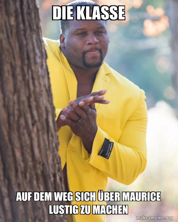 Die Klasse Auf dem Weg sich über Maurice lustig zu machen - Anthony ...