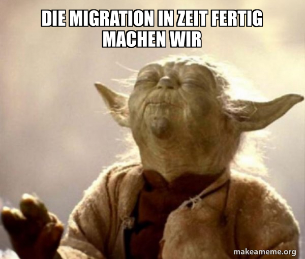 Die Migration in Zeit fertig machen wir - Yoda Smell Meme Generator