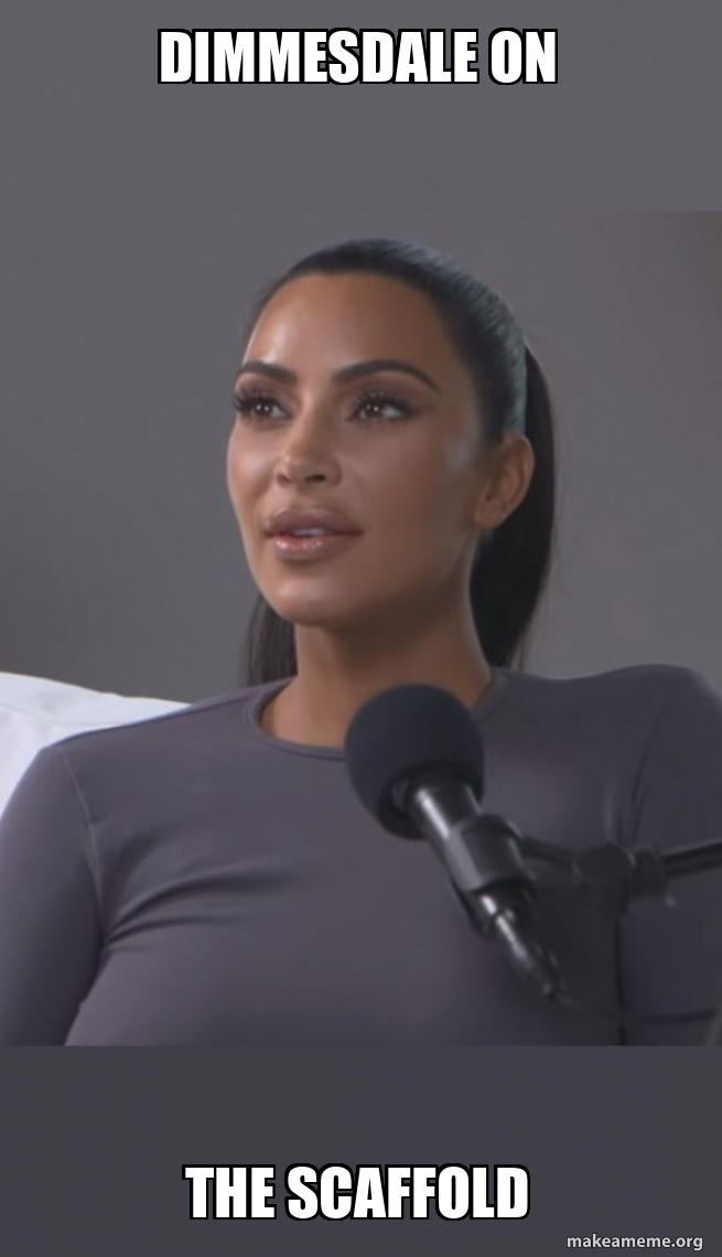 Dimmesdale on the scaffold - Kim Kardashian Meme Generator