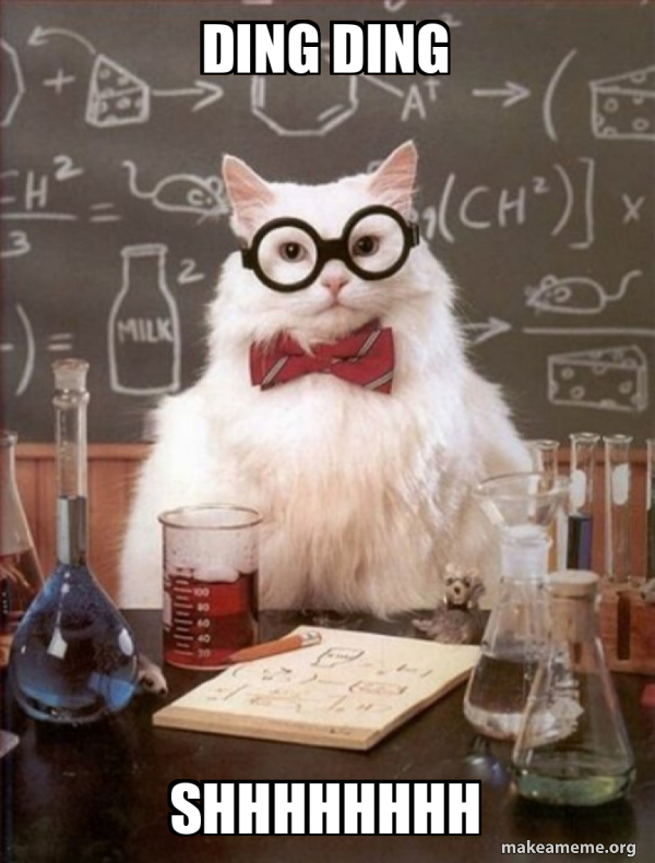 ding ding shhhhhhhh - Chemistry Cat Meme Generator